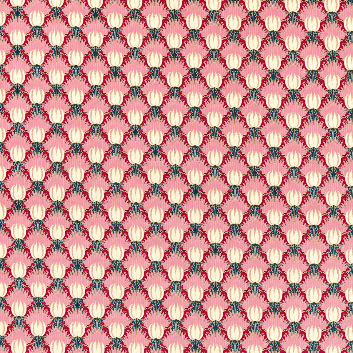 Morris & Co Tulip & Bird Amaranth & Blush Fabric – DecoratorsBest