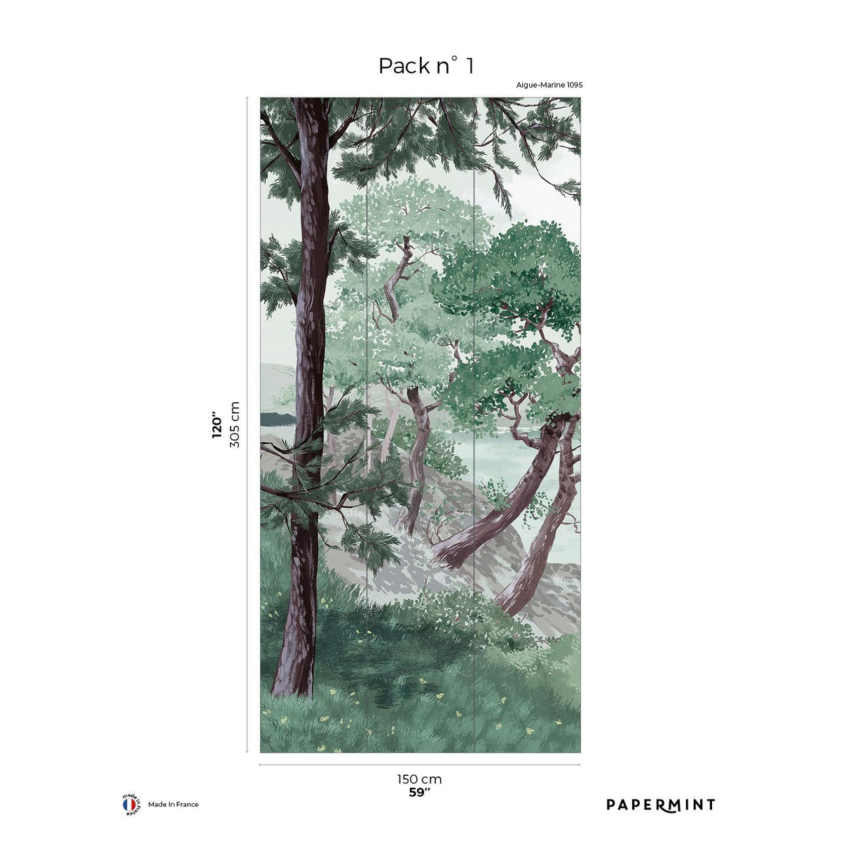 Papermint Bretagne Pack 1 In Green Wall Mural – DecoratorsBest