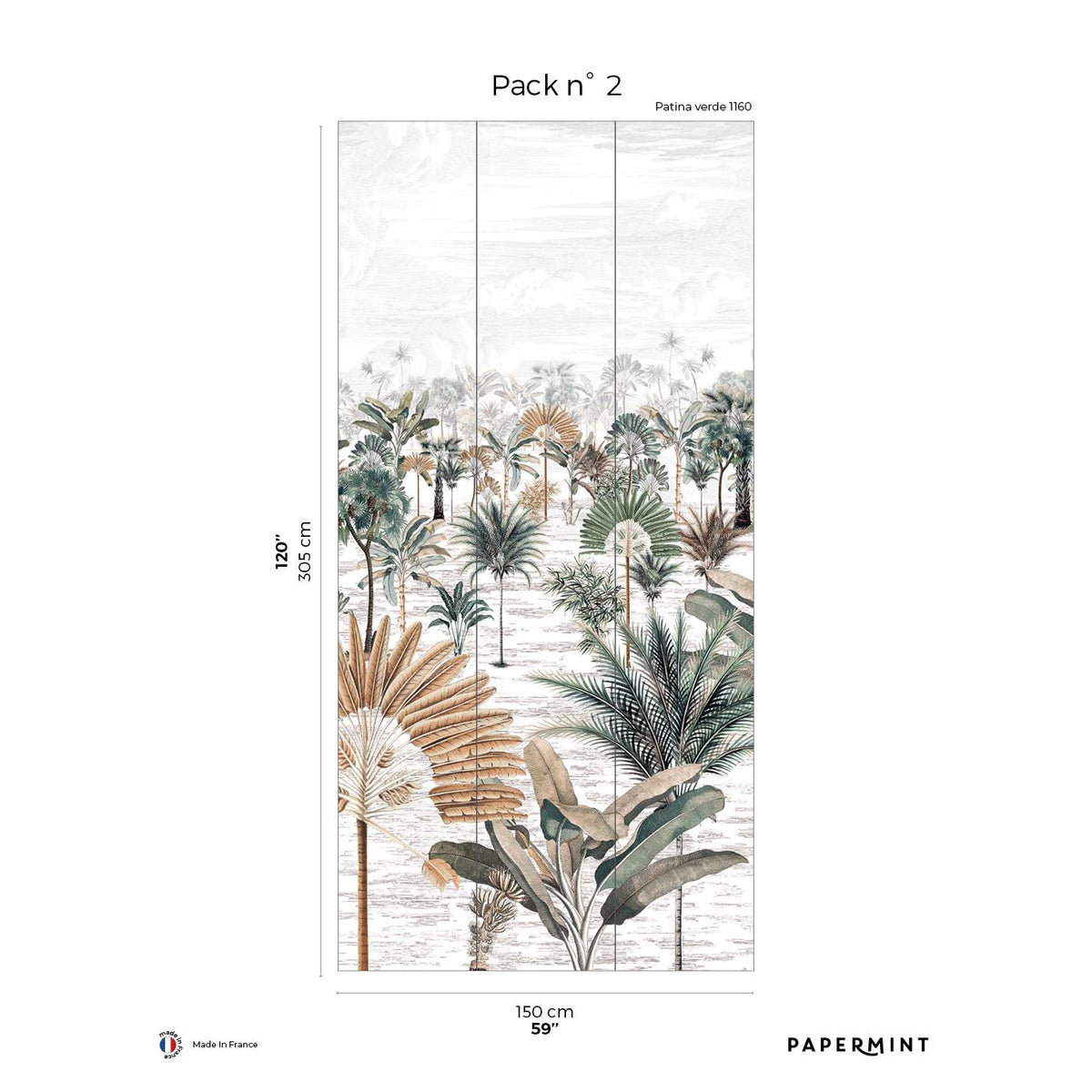 Papermint Java Pack 2 In Green Wall Mural – DecoratorsBest