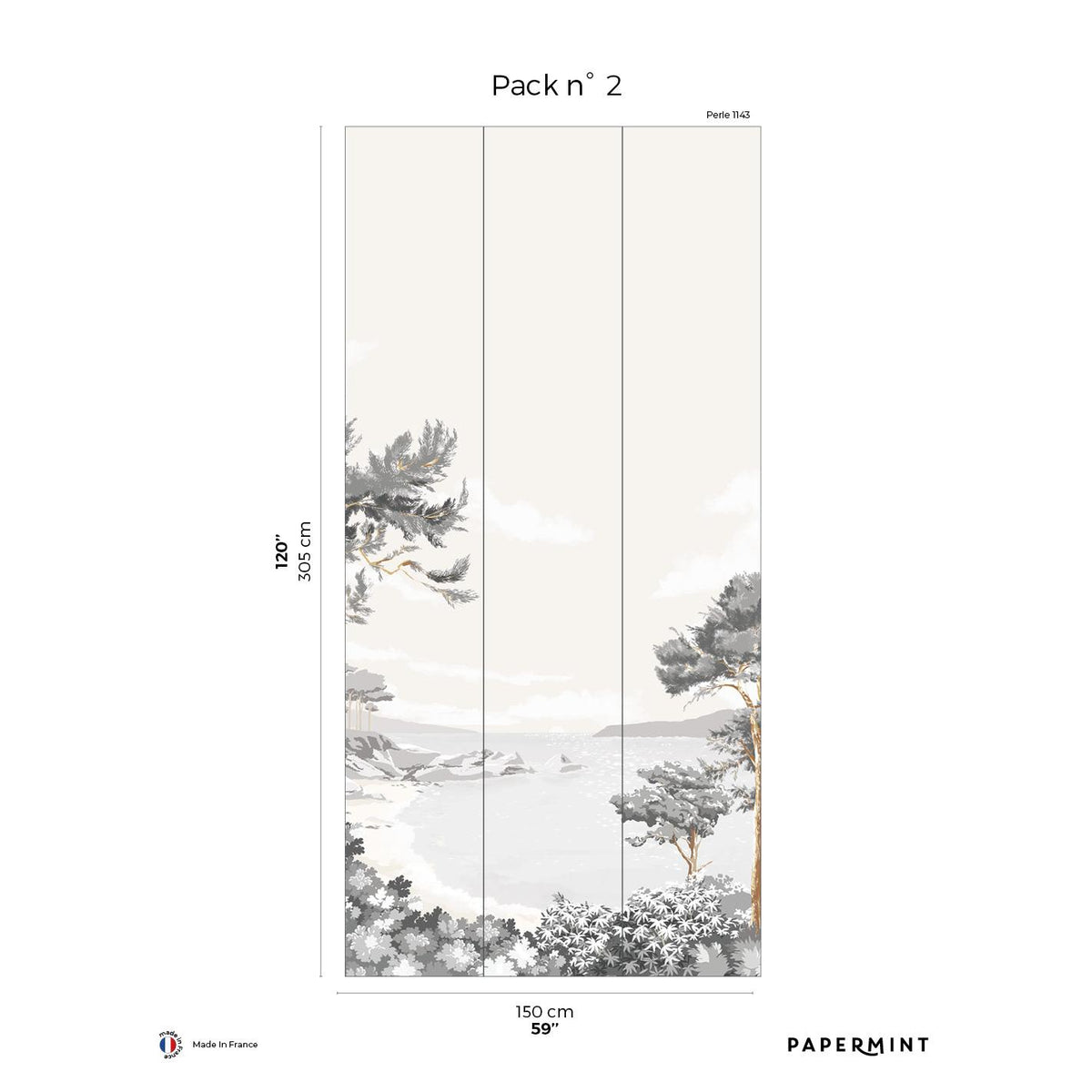 Papermint Quiberon Pack 2 In White Wall Mural – DecoratorsBest
