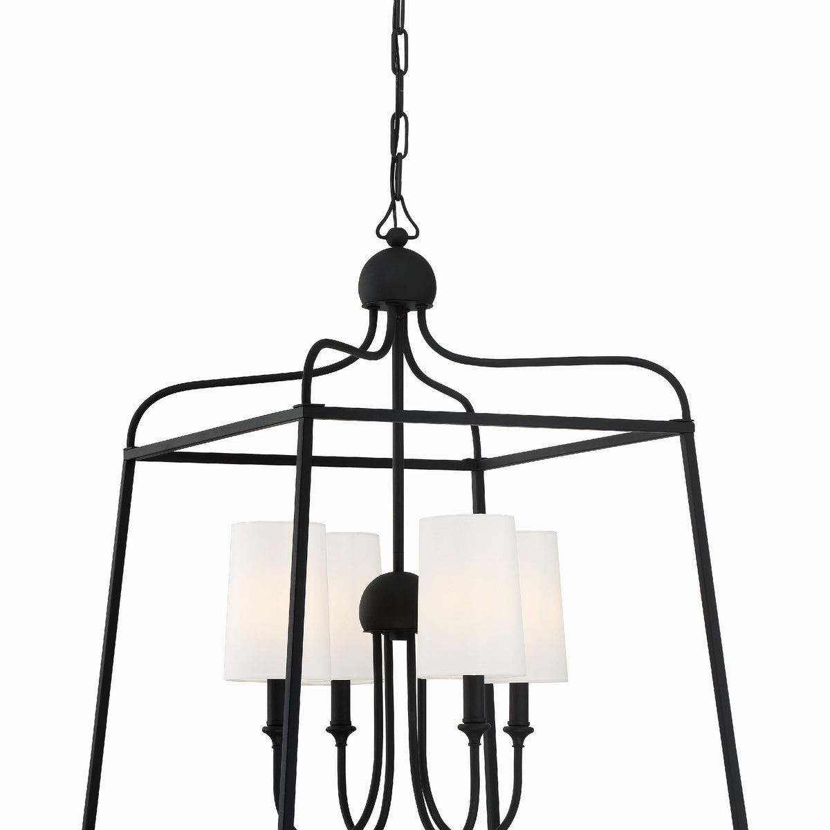 Crystorama Libby Langdon Sylvan 4 Light Black Forged Lantern Chandelie – DecoratorsBest