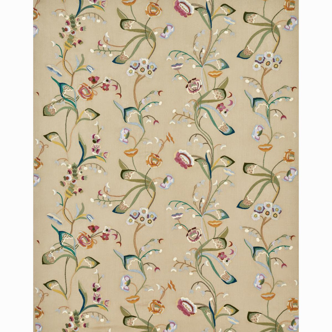 Schumacher Vanessa Embroidery Chamois/Multi Fabric – DecoratorsBest