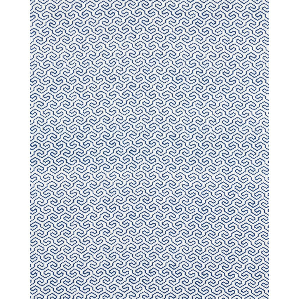 Schumacher Ming Fret Print Blue Fabric – DecoratorsBest