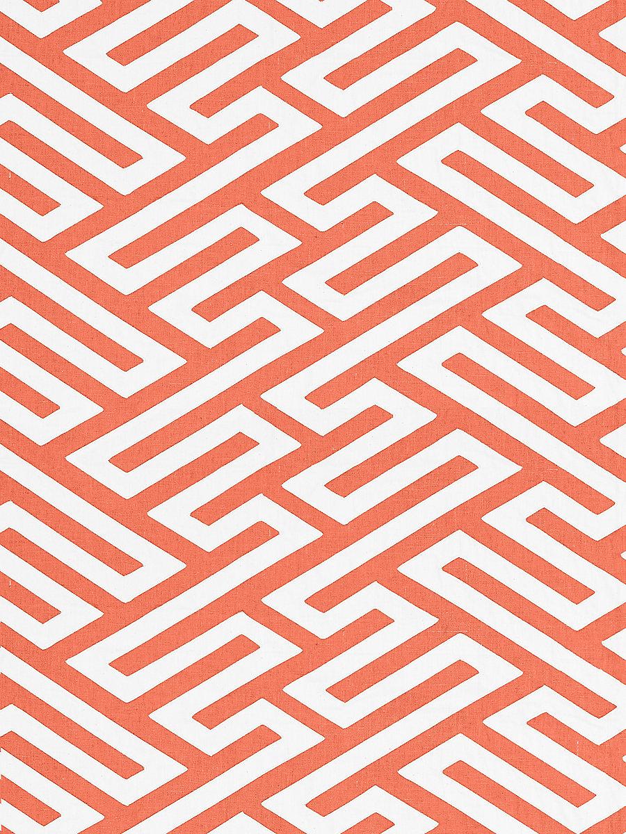 Scalamandre Canton Fret Applique Coral Fabric – DecoratorsBest
