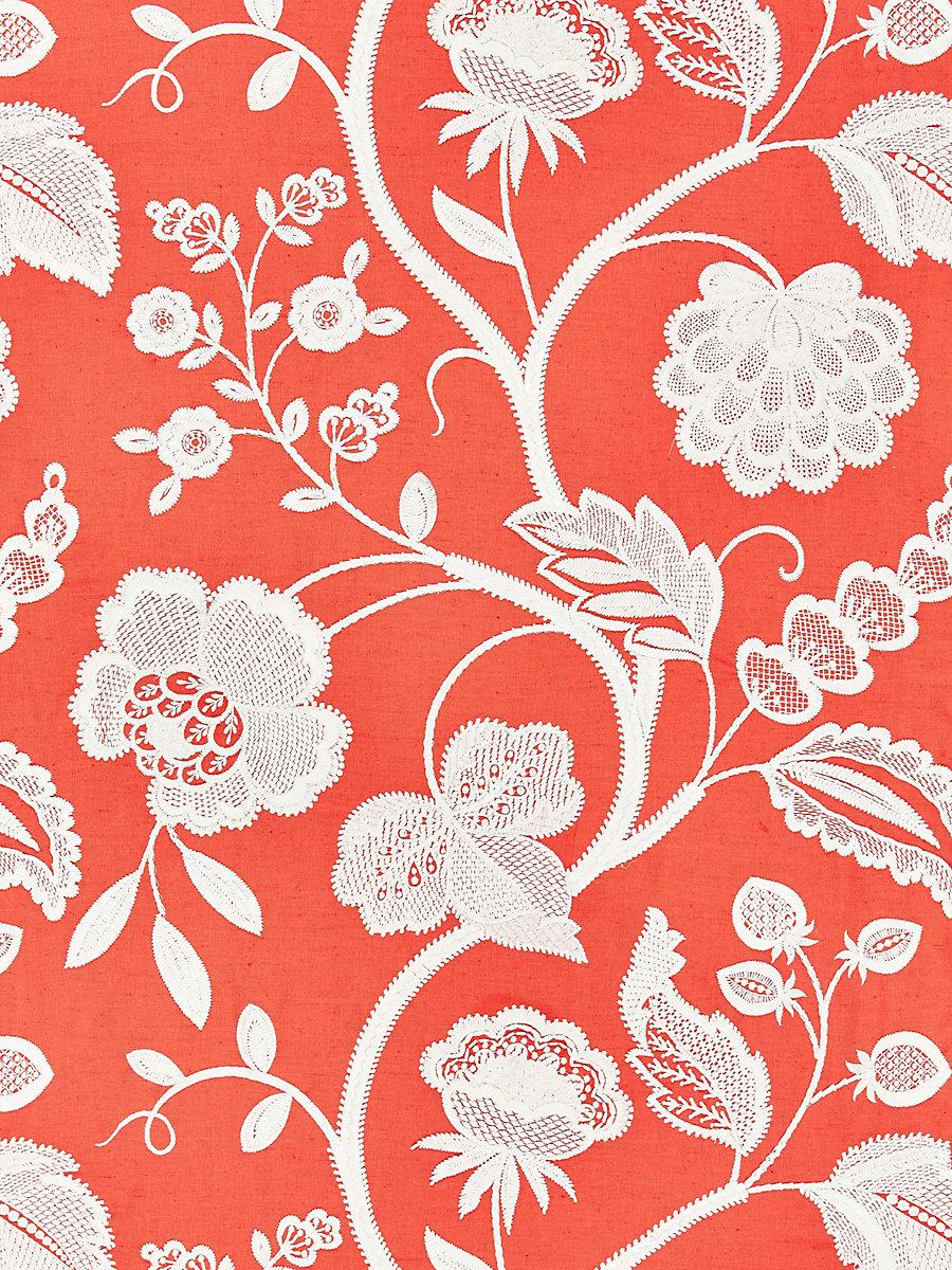 Scalamandre Kensington Embroidery Coral Fabric – DecoratorsBest