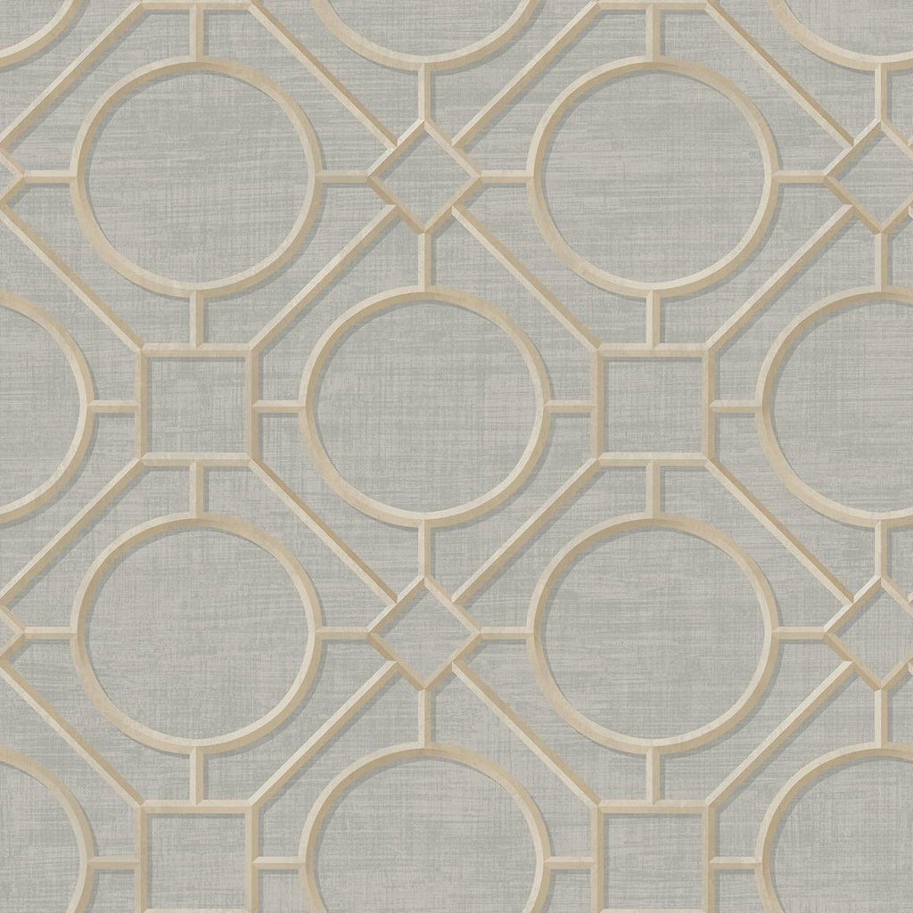Seabrook Silk Road Trellis Metallic Gold And Gray Wallpaper ...