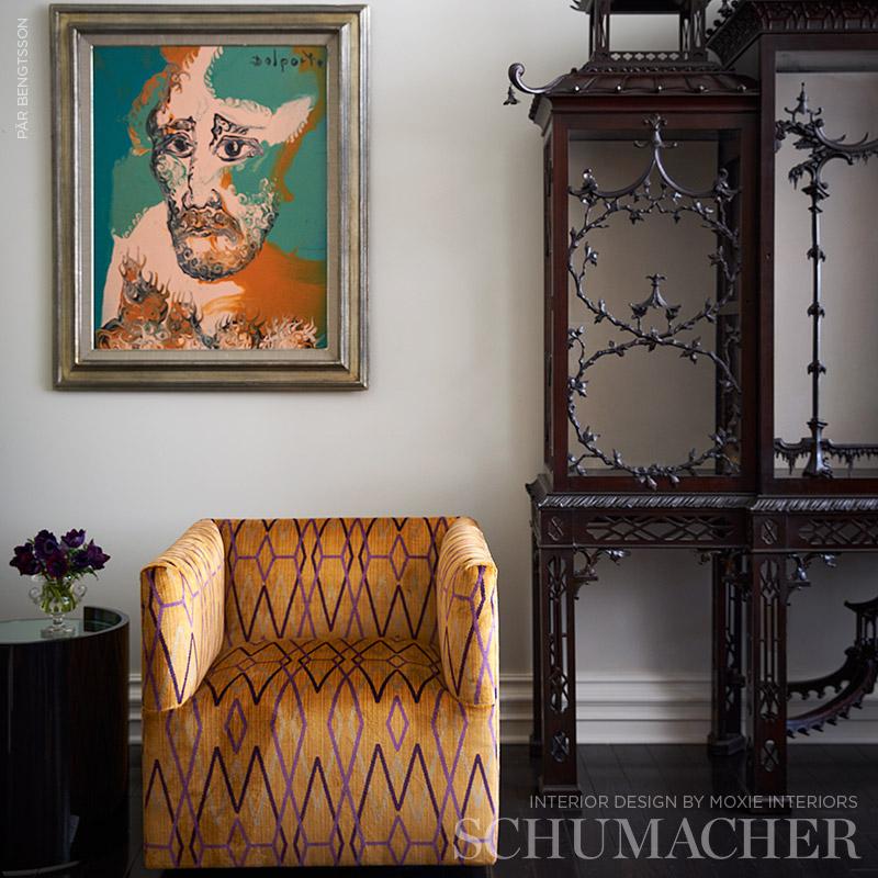 Schumacher Kyoto Trellis Saffron Fabric – DecoratorsBest