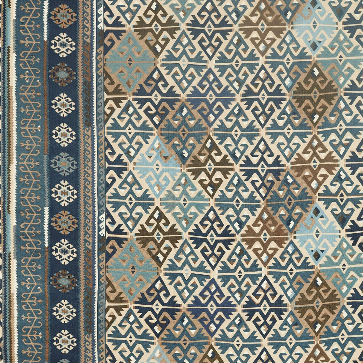 Morris & Co Burdock & Star Indigo Fabric – DecoratorsBest