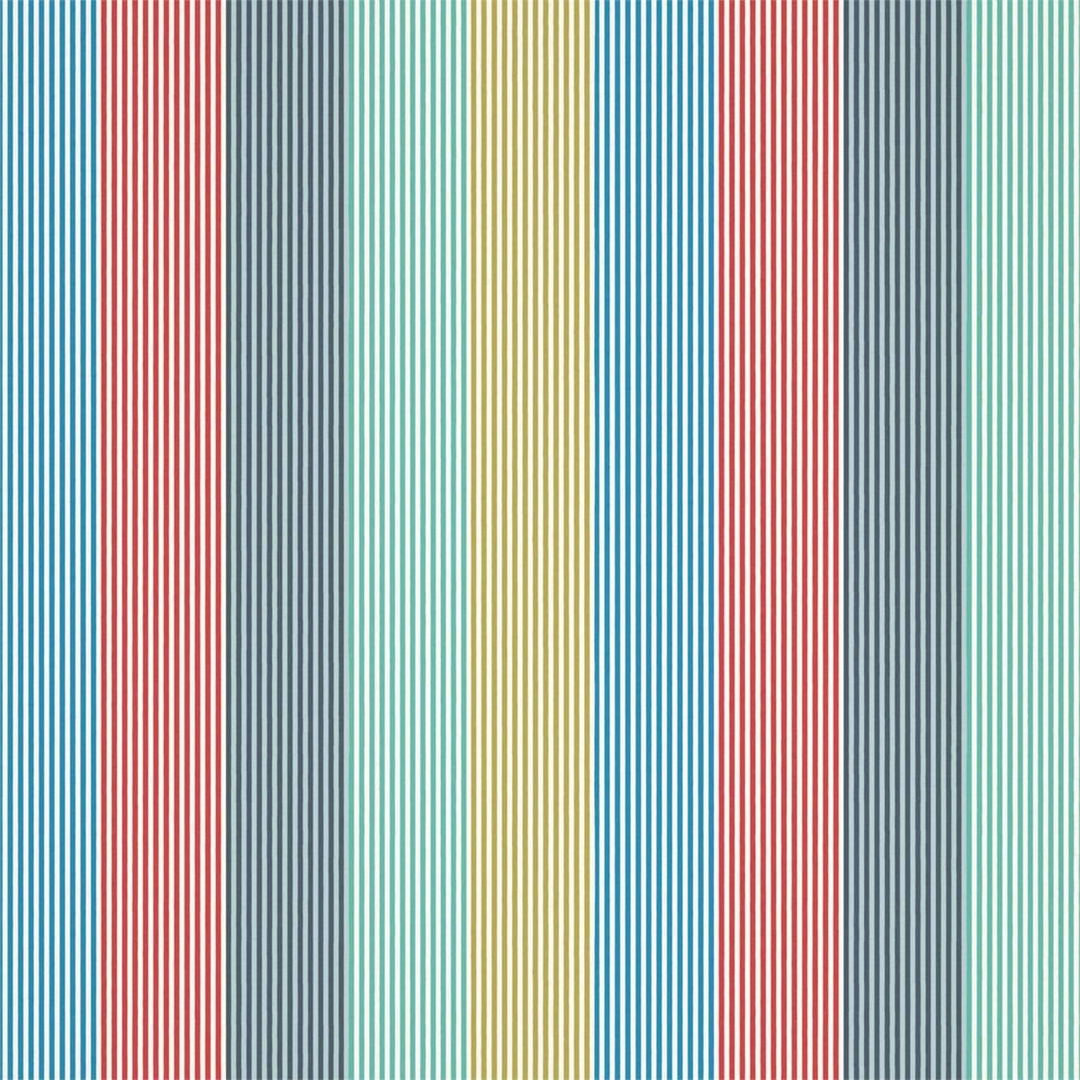 Harlequin Funfair Stripe Ink/Aqua/Kiwi/Marine/Poppy Fabric – DecoratorsBest