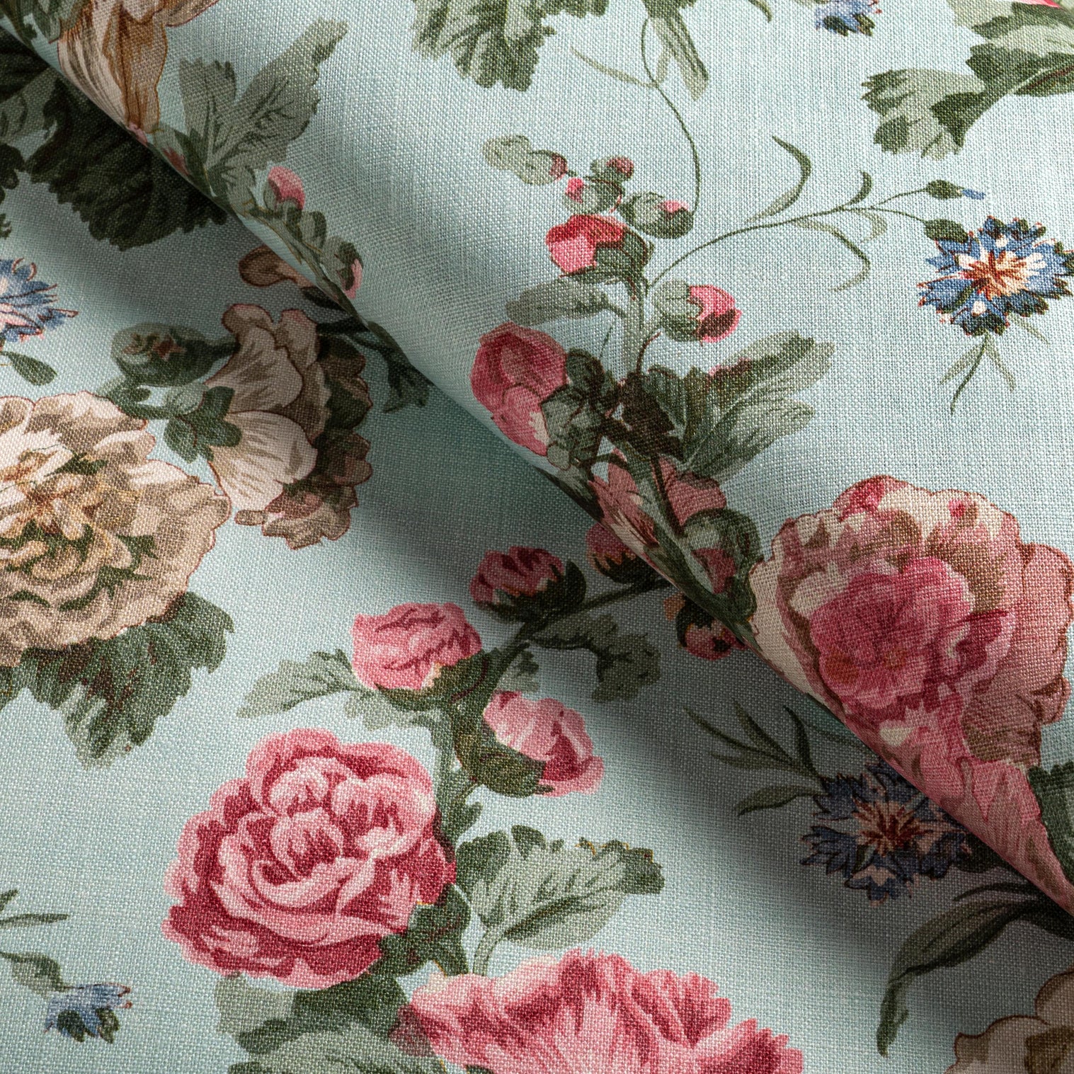 Lee Jofa Upton Linen Sky/Pink Fabric – DecoratorsBest