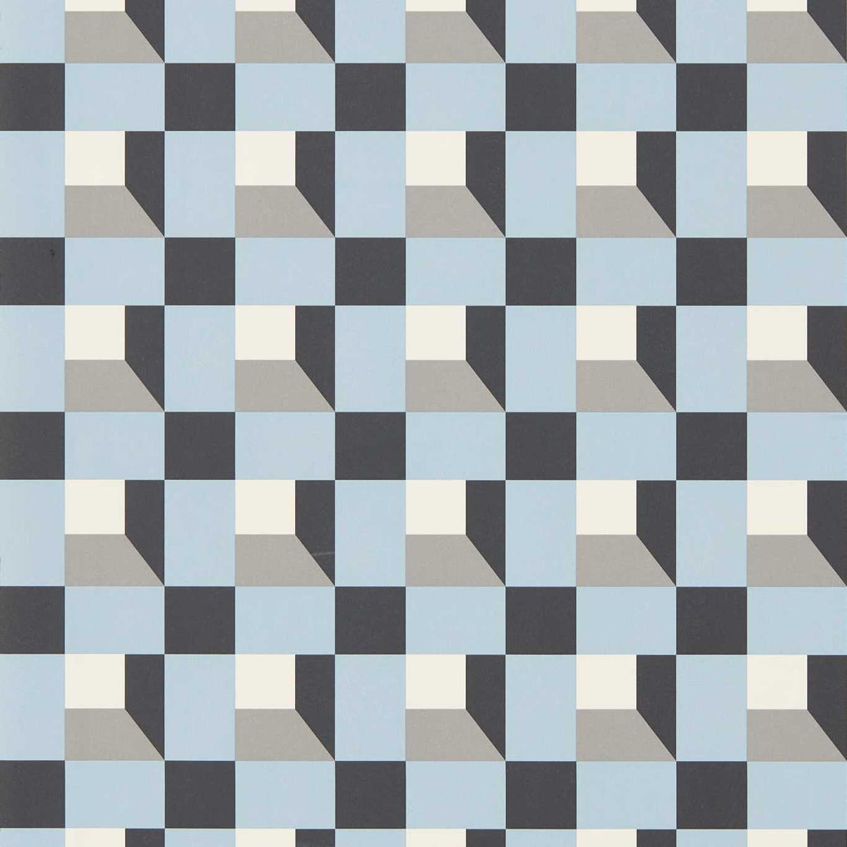 Harlequin Blocks Cornflower/Black Earth/Sketched Wallpaper – DecoratorsBest