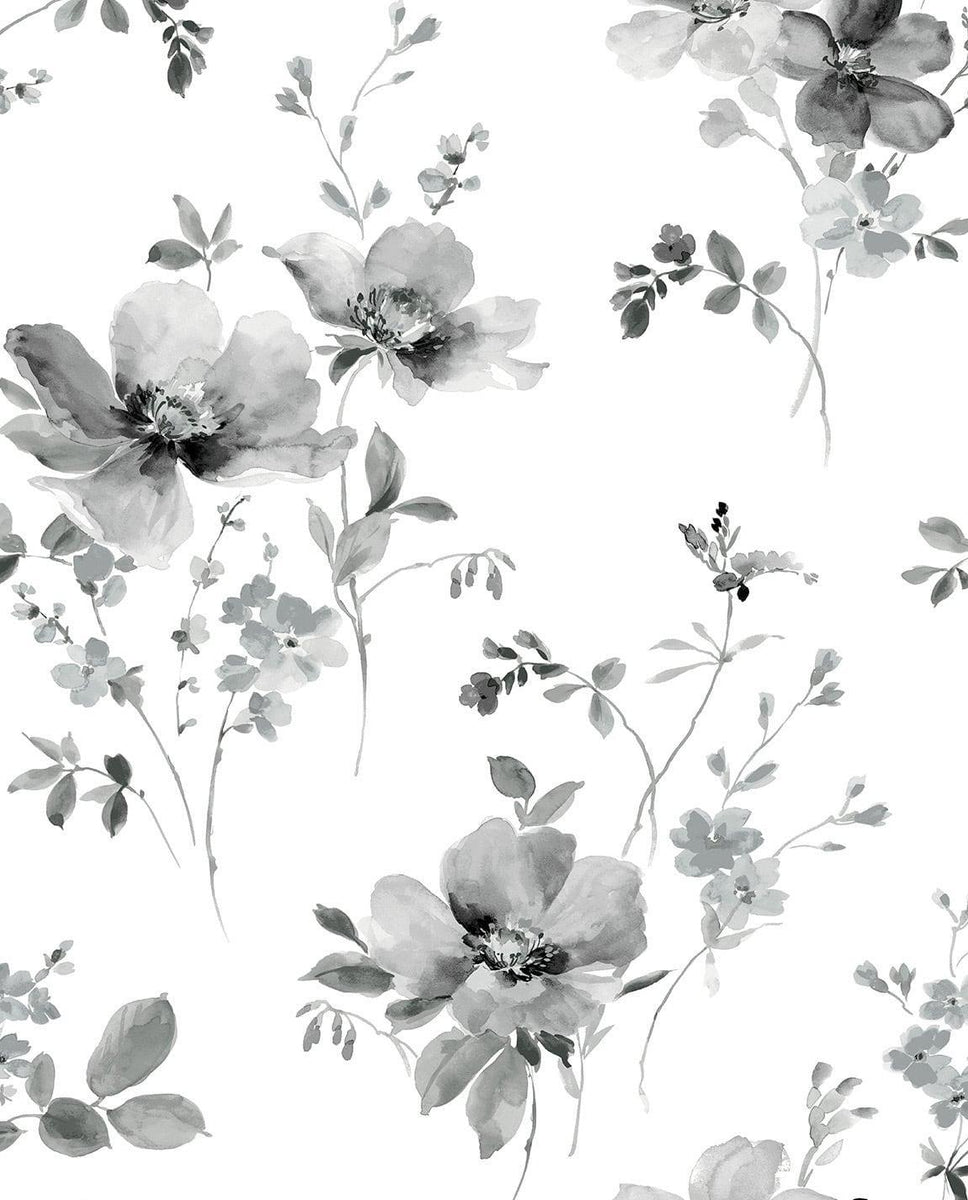 Seabrook Watercolor Windflower Inkwell & Heather Wallpaper – DecoratorsBest