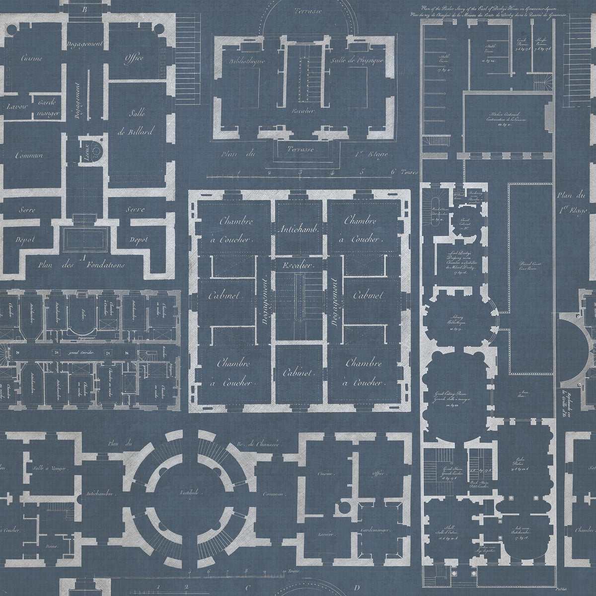 Mindthegap Chateau Blue Architectural Wallpaper – DecoratorsBest