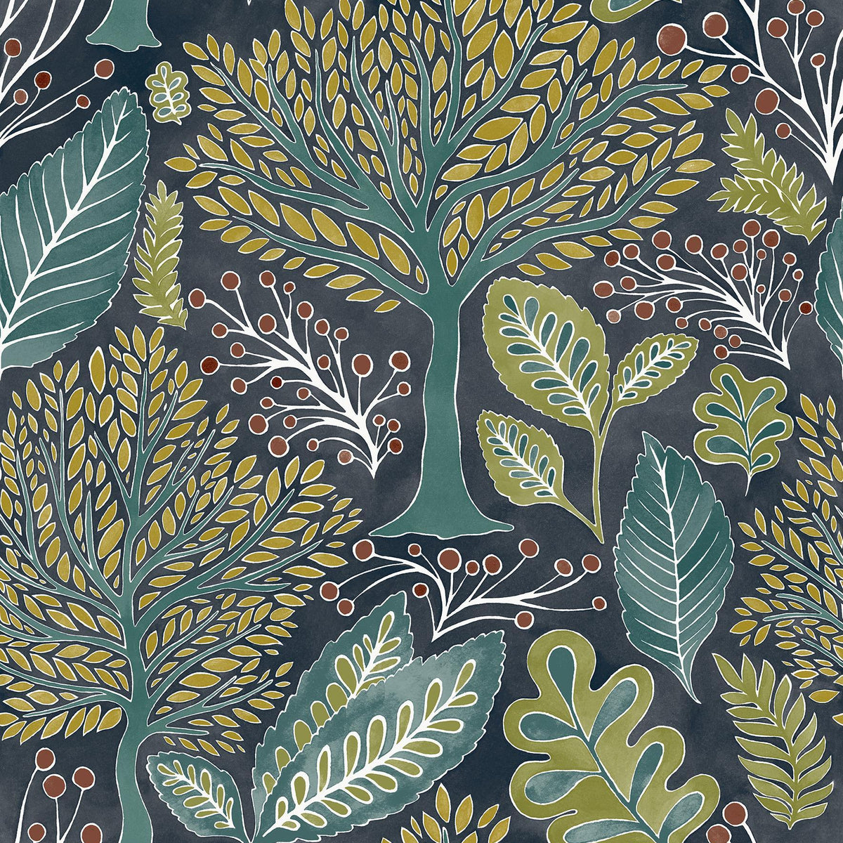 Brewster Home Fashions Advantage Splash Trees Blue Wallpaper ...