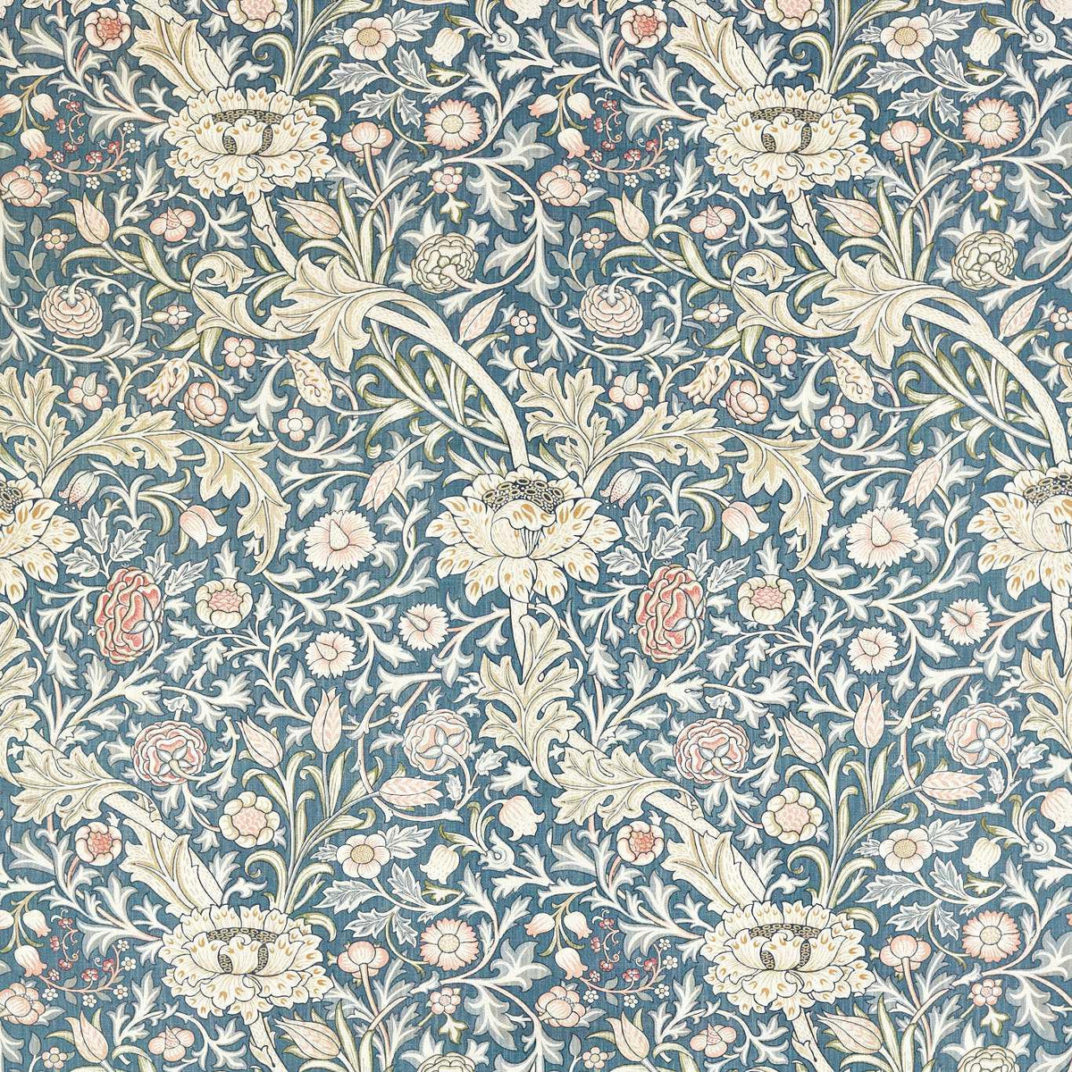 Morris & Co Trent Woad Blue Fabric – DecoratorsBest