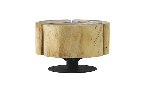 Phillips Collection Clover Chamcha Wood Natural Finish Metal Base Coff ...
