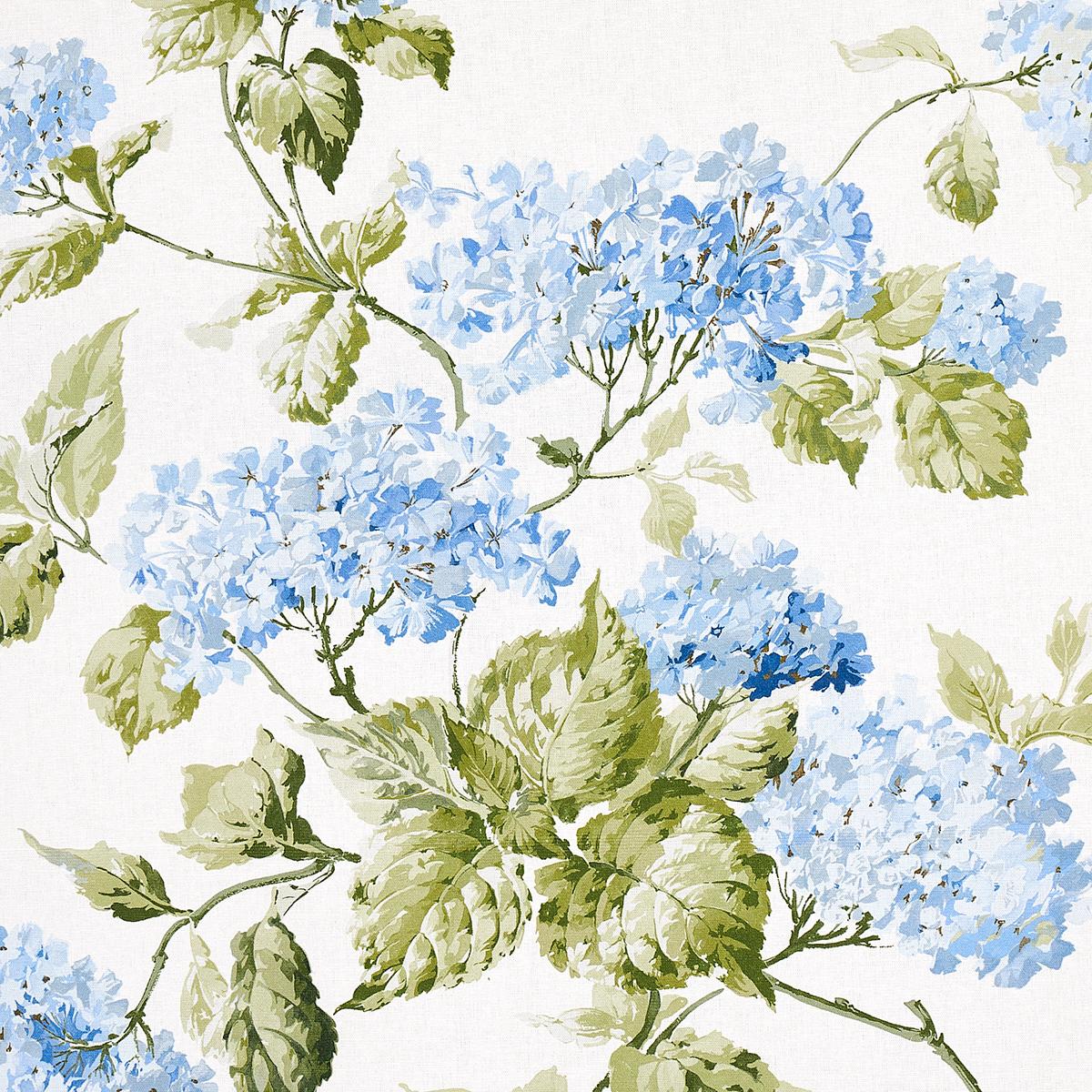 Schumacher Summer Hydrangea Blue Hydrangea Fabric – DecoratorsBest
