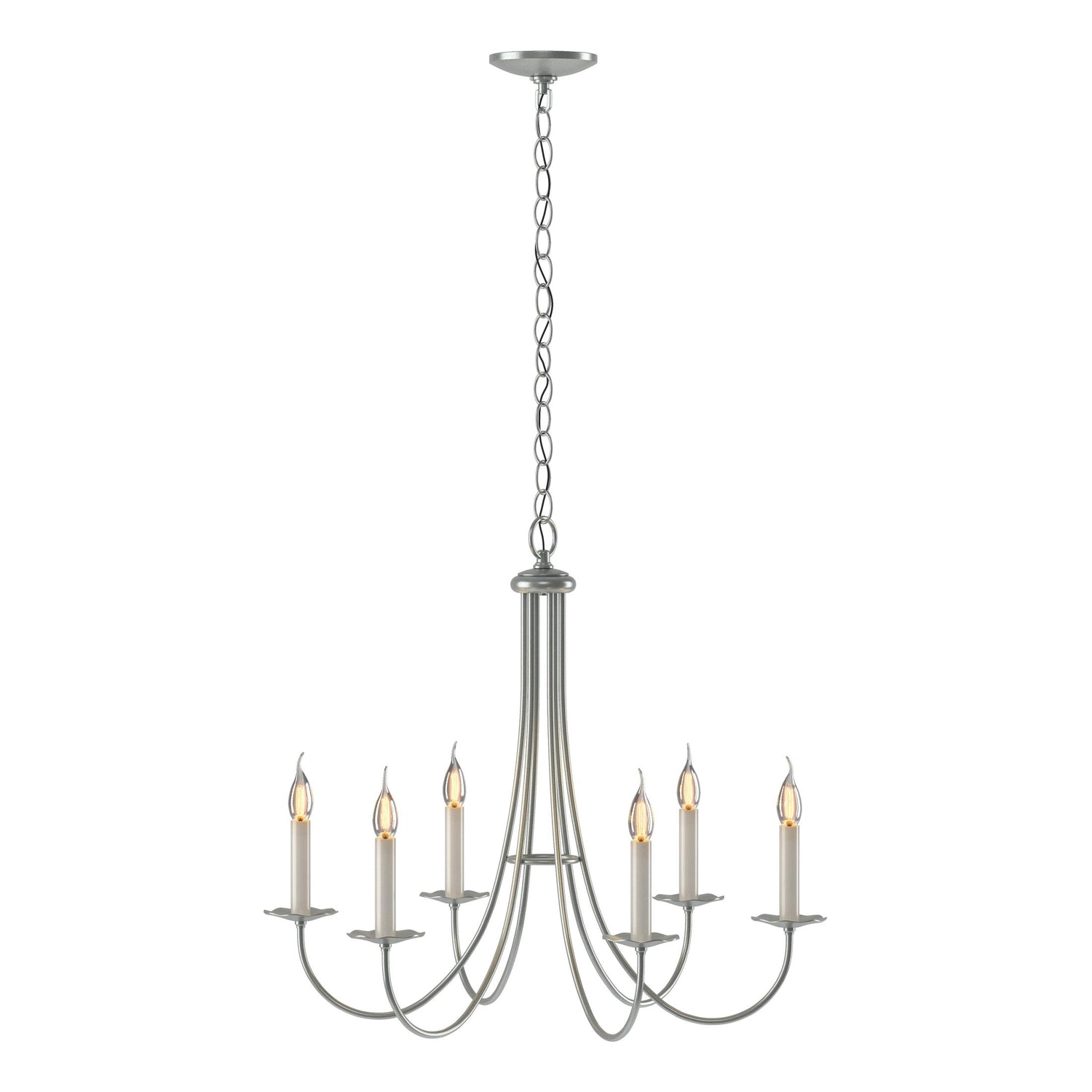 Hubbardton Forge 2000 Vintage Platinum Simple Sweep 6 Arm Chandelier ...