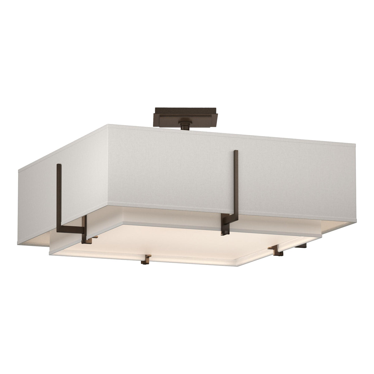Hubbardton Forge 2013 Bronze Natural Anna Inner Shade & Flax Outer Sha ...
