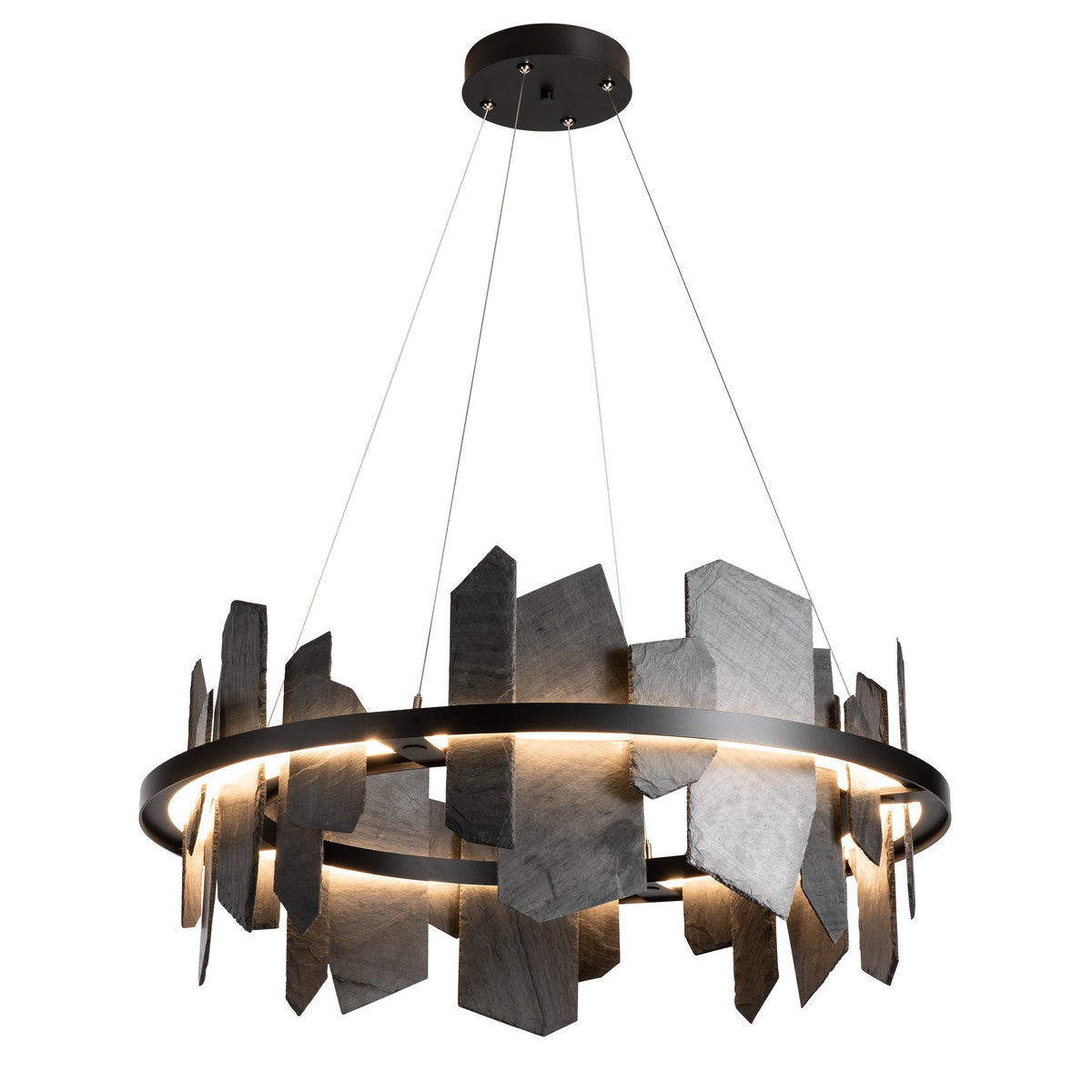 Hubbardton Forge 2021 Black Slate Standard Ardesia Circular Led Pendan ...