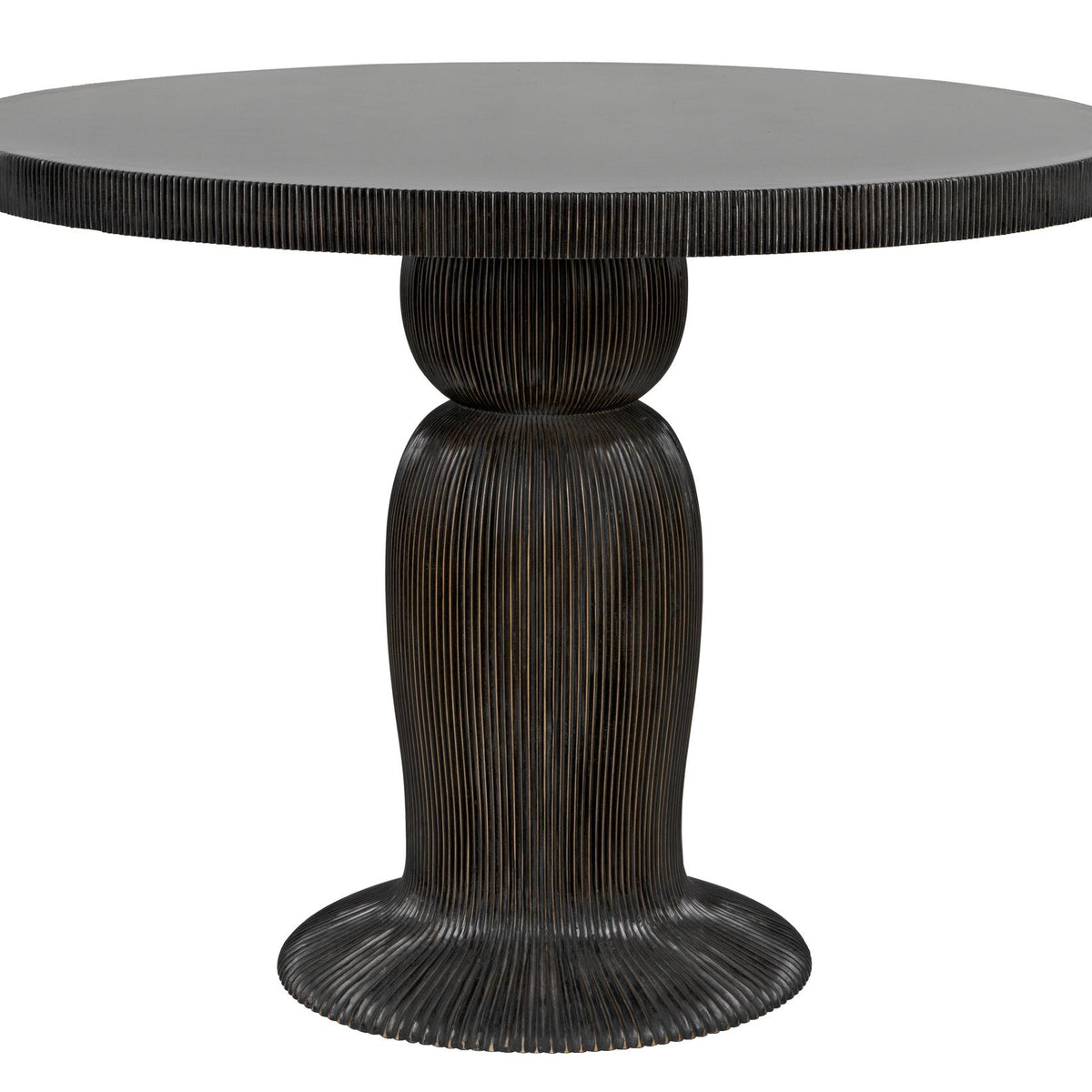 Noir Portobello Dining Table Hand Rubbed Black With Light Brown Trim ...