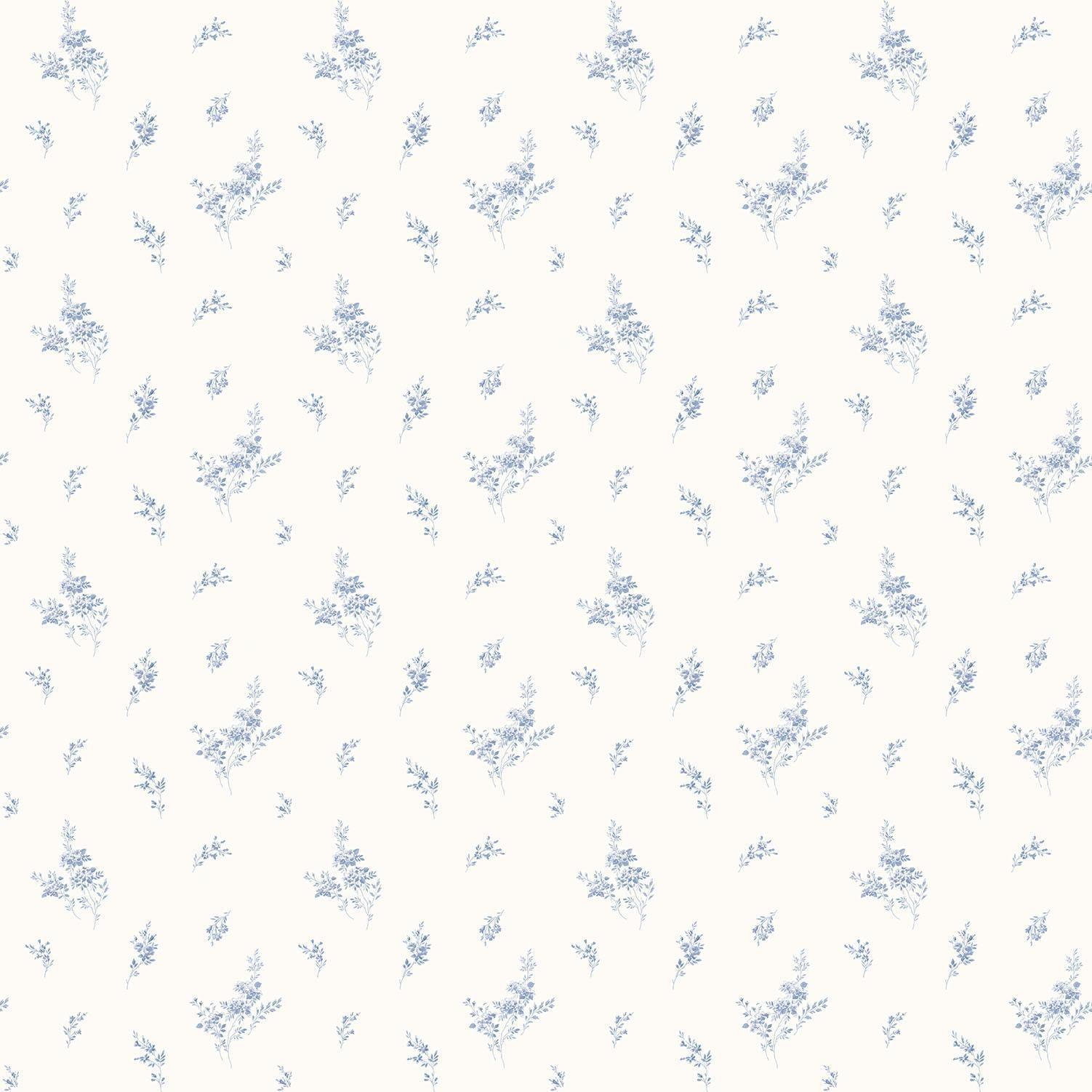 Galerie G67915 Miniatures 2 Small Floral Sprig Blue Wallpaper G67915 B ...