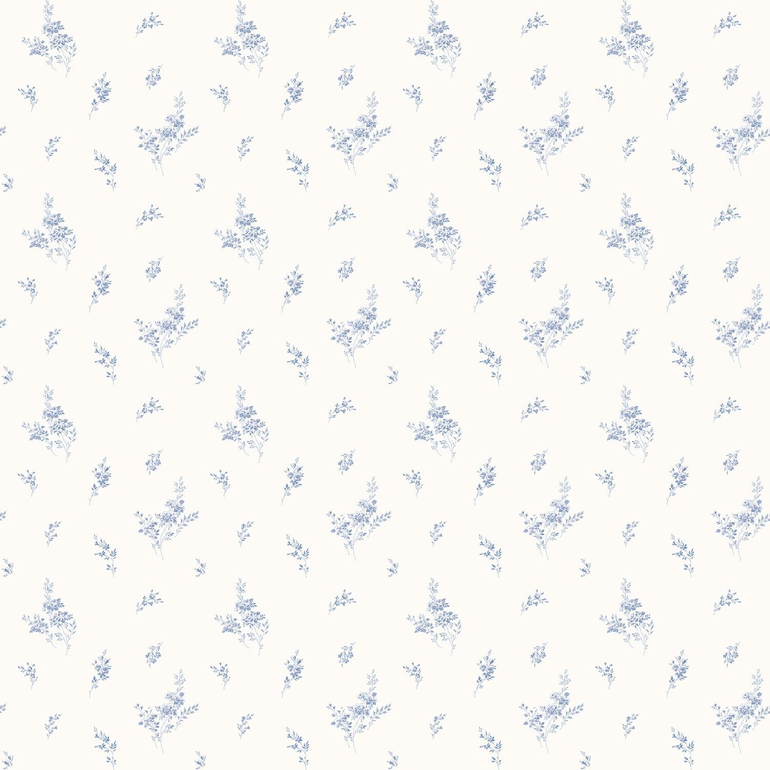 Galerie G67915 Miniatures 2 Small Floral Sprig Blue Wallpaper G67915 B ...