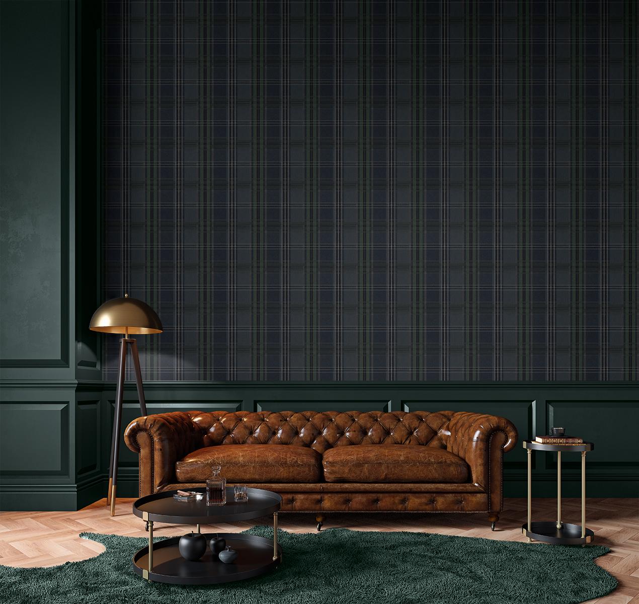 Seabrook Classic Plaid Deep Blue Wallpaper – DecoratorsBest