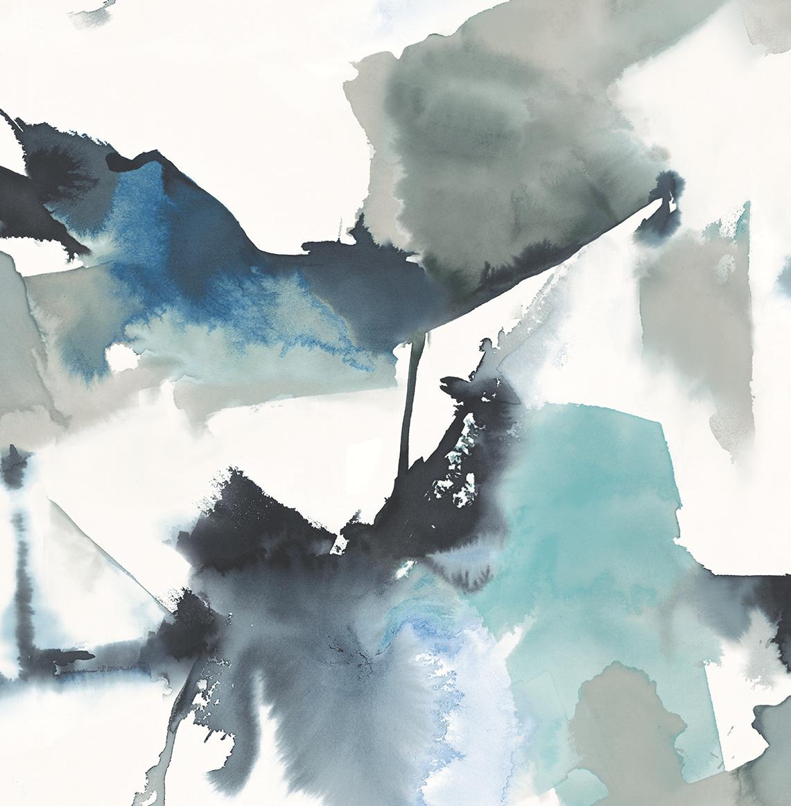 Seabrook Watercolor Block Blue Lagoon Wallpaper – DecoratorsBest