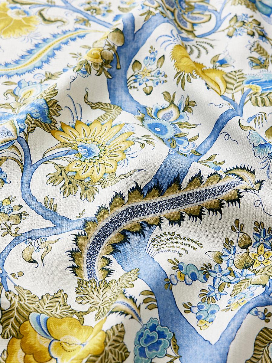 Scalamandre Metropolitan Palampore Print Sky And Sunlight Fabric ...