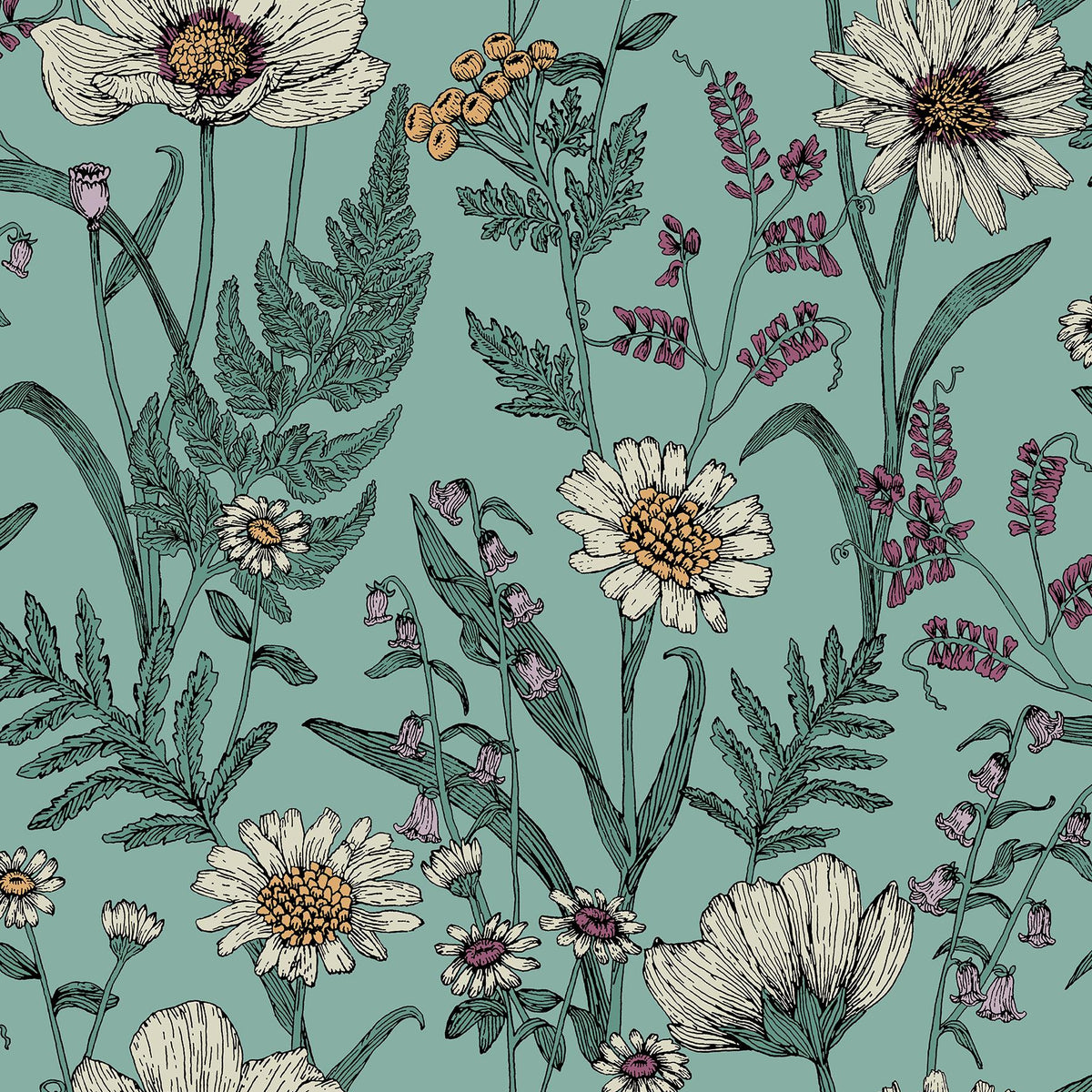 Brewster Home Fashions Fine Decor Medley Arden Blue Wallpaper ...