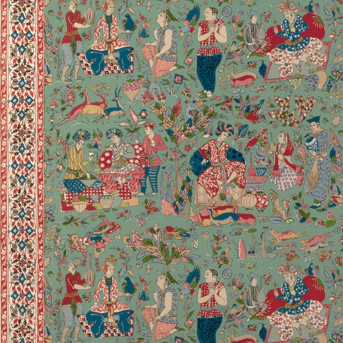 Brunschwig & Fils Shalimar Print Jade/Rose Drapery Fabric – DecoratorsBest