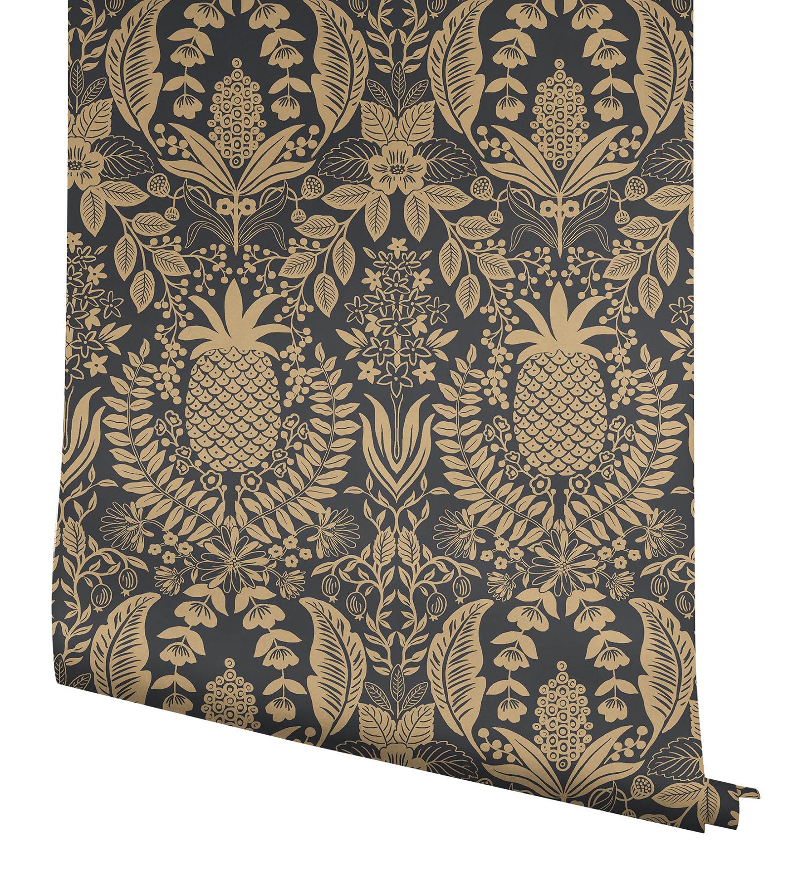 Rifle Paper Co. Pineapple Damask Black Wallpaper – DecoratorsBest