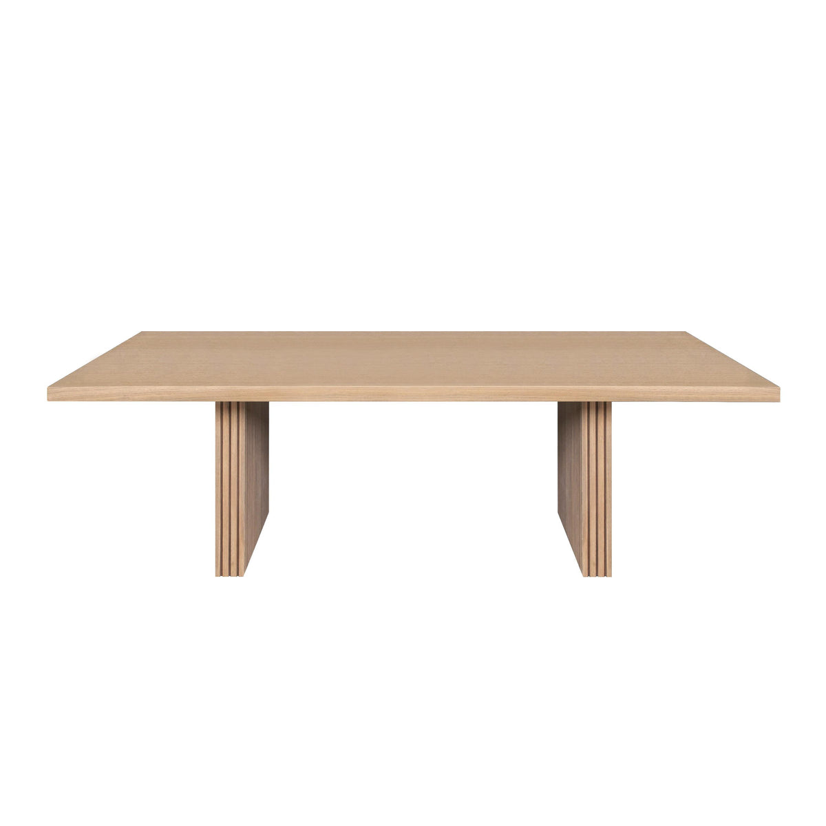 Worlds Away Plank Style Slatted Base Dining Table In Natural Oak ...