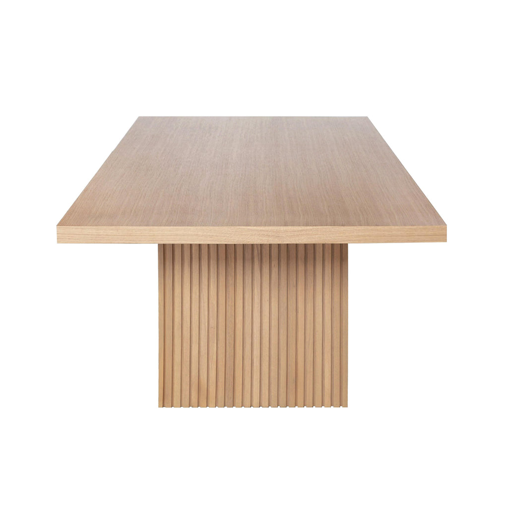 Worlds Away Plank Style Slatted Base Dining Table In Natural Oak ...