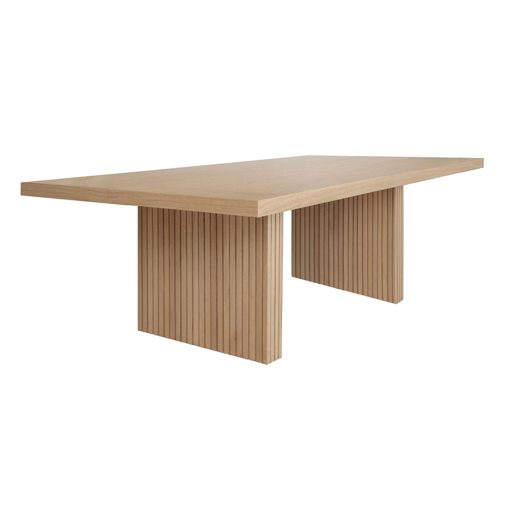 Worlds Away Plank Style Slatted Base Dining Table In Natural Oak ...