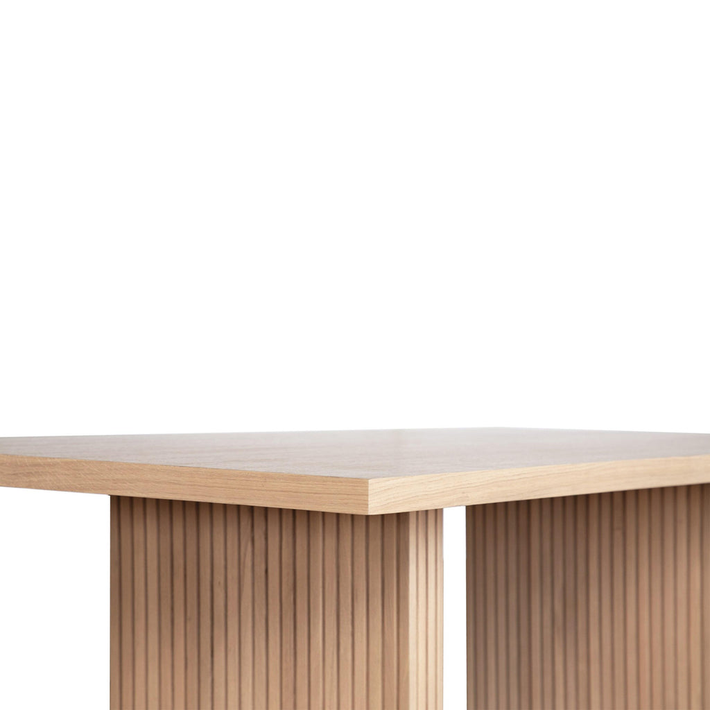 Worlds Away Plank Style Slatted Base Dining Table In Natural Oak ...
