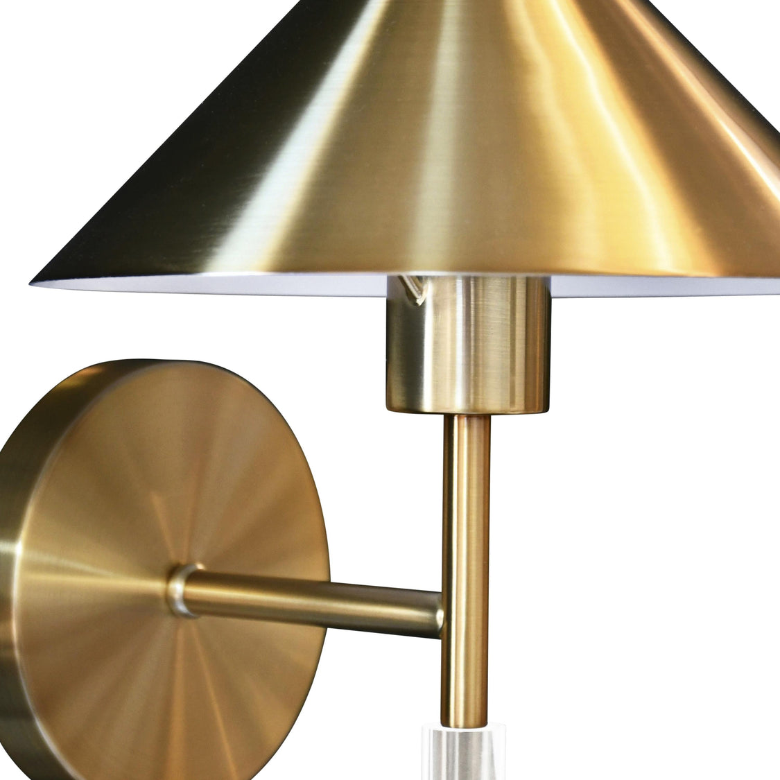 Worlds Away Sconce With Acrylic Pole And Triangular Metal Shade In Ant ...