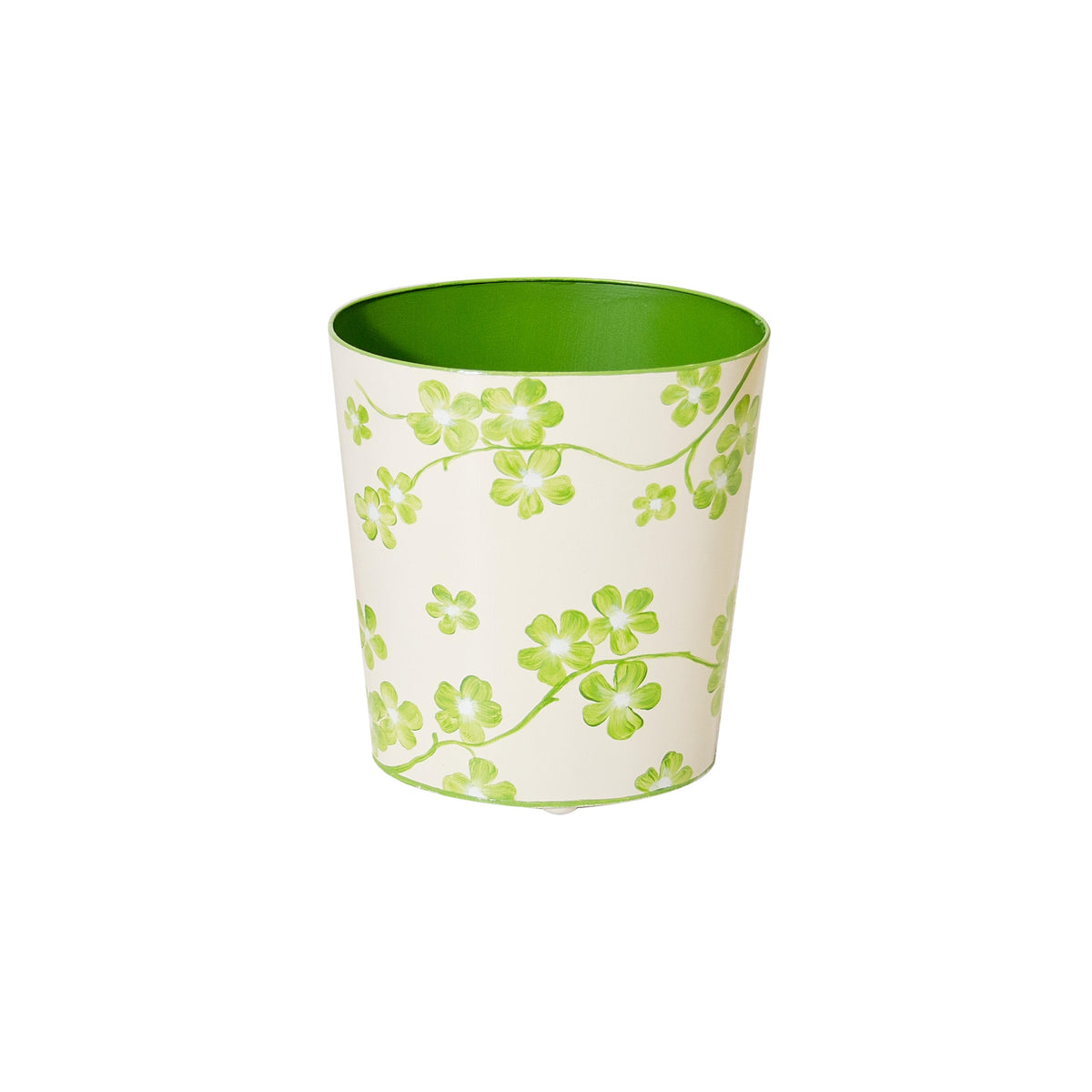 Worlds Away Green And Cream Wastebasket – DecoratorsBest