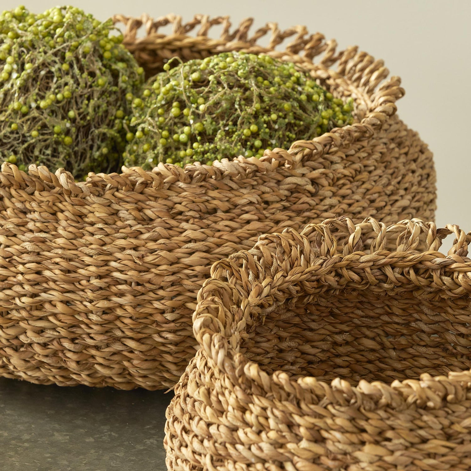 Napa Natural Seagrass Loop Baskets, Set Of 3 – DecoratorsBest