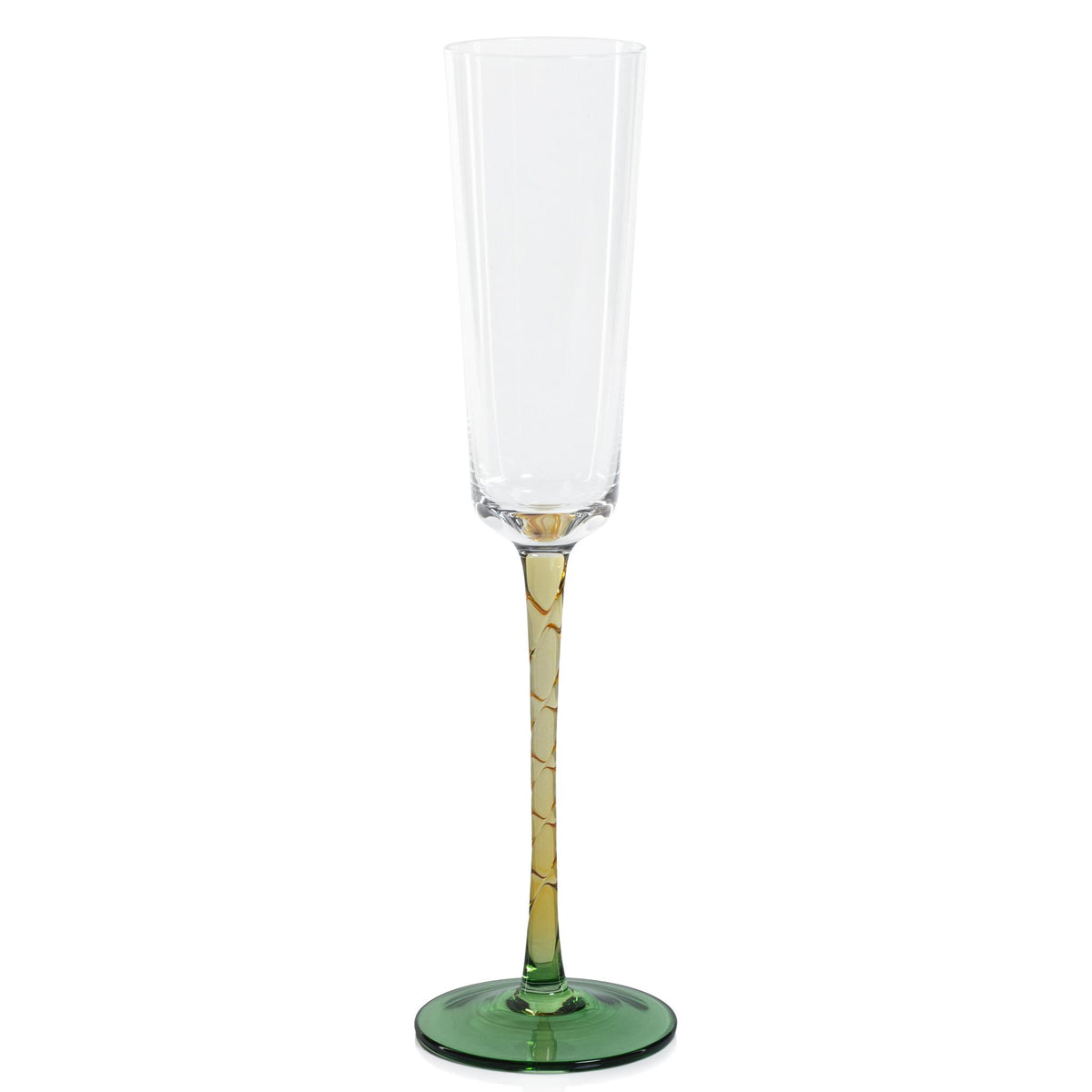 Zodax Green & Amber Sachi Champagne Flutes, Set Of 6 – DecoratorsBest
