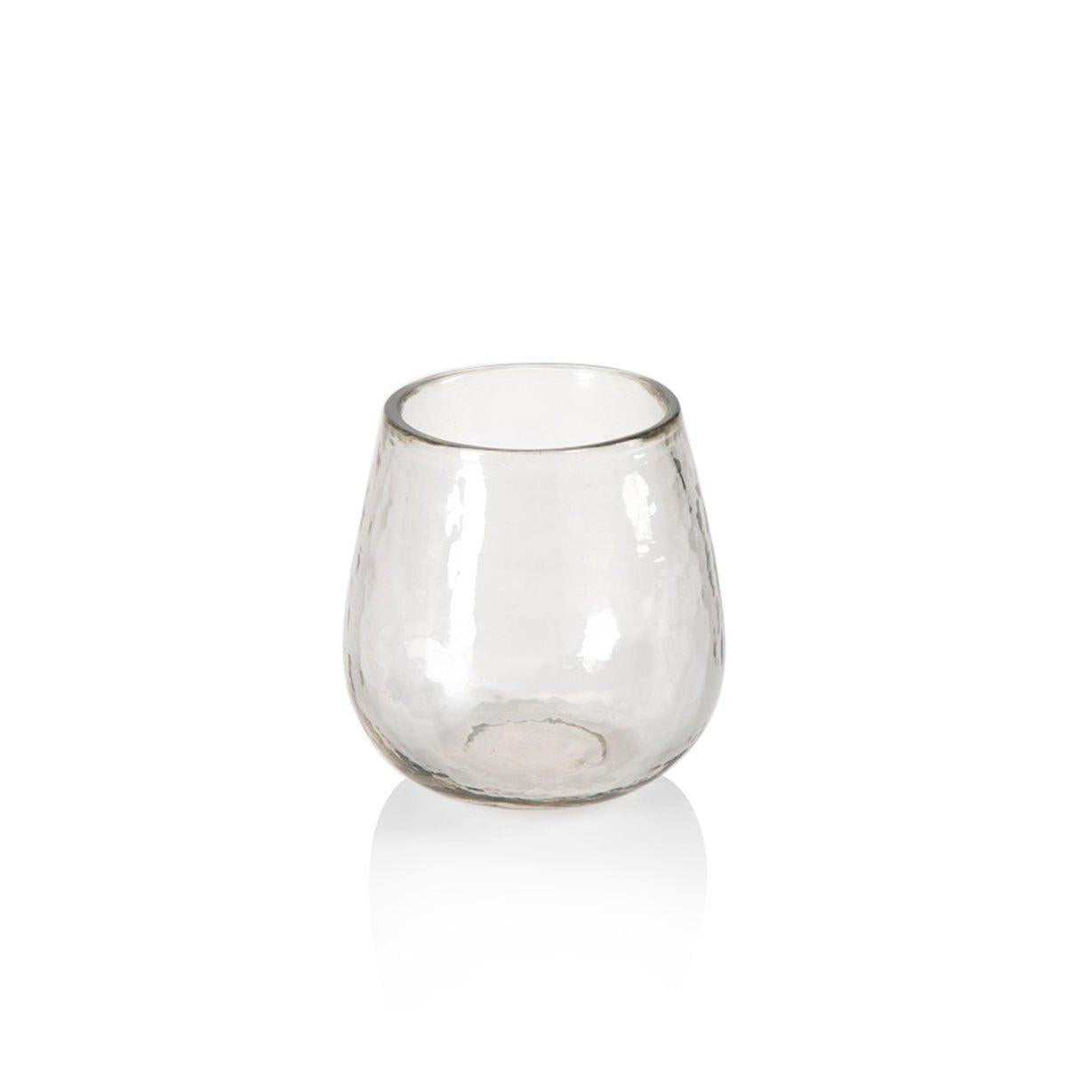 Zodax Clear Garan Hammered Stemless All Purpose Glass, Set Of 4 ...