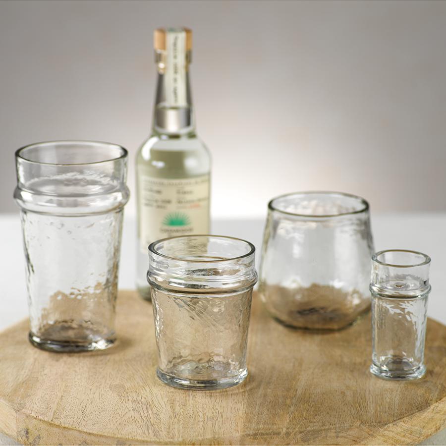 Zodax Clear Garan Hammered Stemless All Purpose Glass, Set Of 4 ...