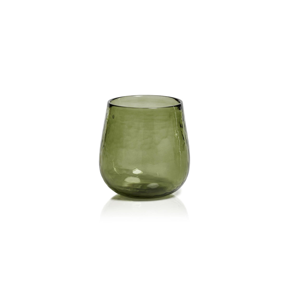 Zodax Green Garan Hammered Stemless All Purpose Glass, Set Of 4 ...