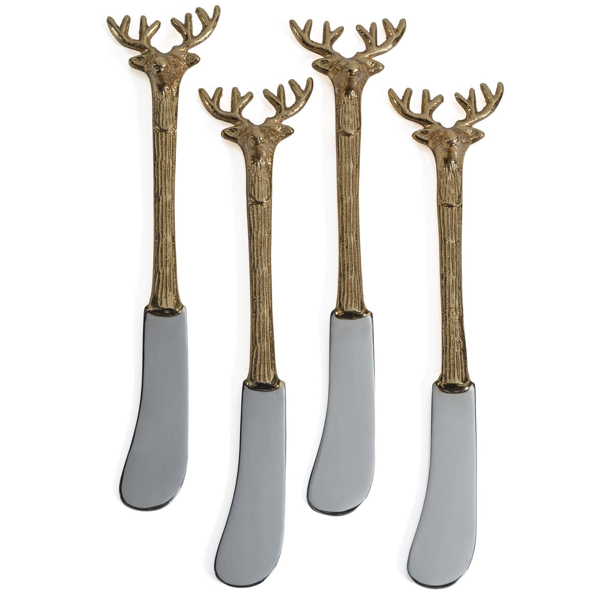 Zodax Peura Stag'S Head Butter Knives, Set Of 4 – DecoratorsBest