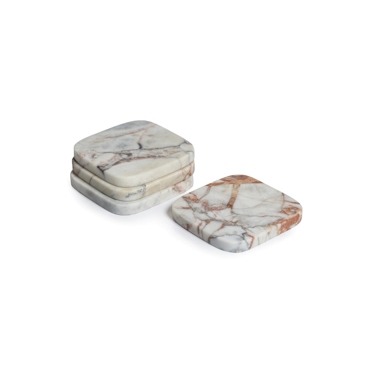 Zodax Rezi Verona Matte Marble Coasters, Set Of 4 – DecoratorsBest