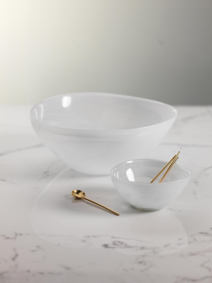 Zodax Monte Carlo Small White Alabaster Glass Bowls, Set Of 6 ...