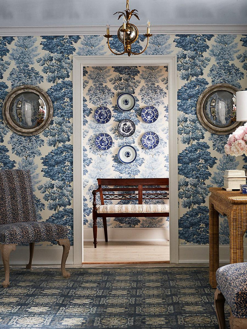 Scalamandre Central Park Wallcovering Light Blue Wallpaper – DecoratorsBest