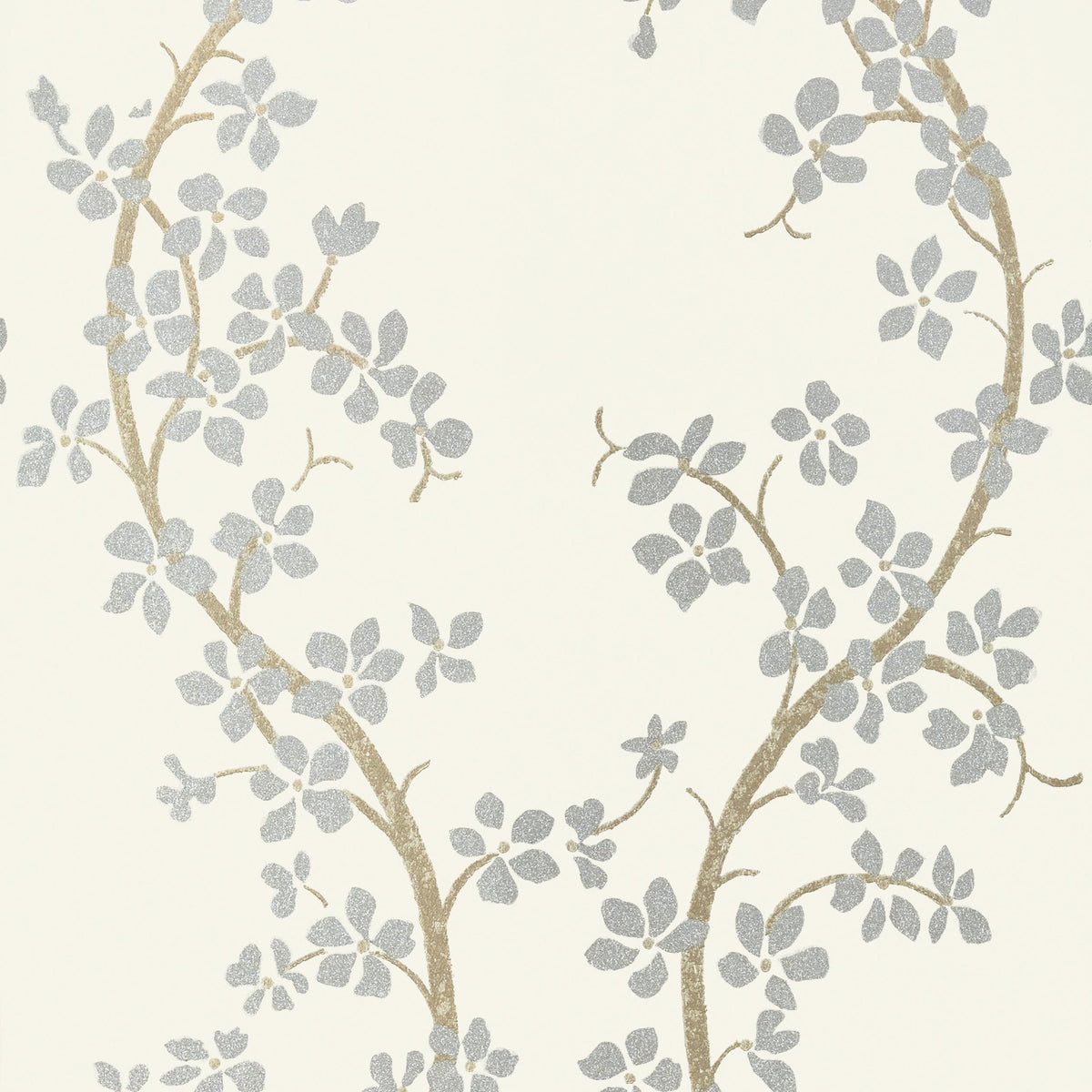 Anna French St. Albans Grove Silver On Cream Wallpaper – DecoratorsBest