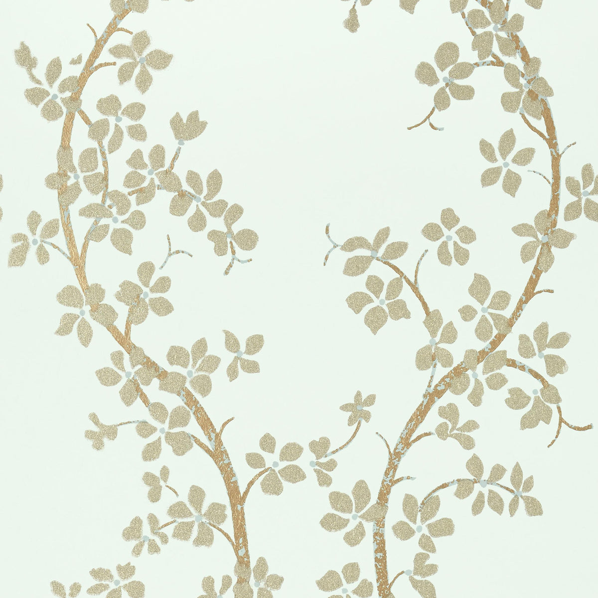 Anna French St. Albans Grove Metallic Pewter On Aqua Wallpaper ...
